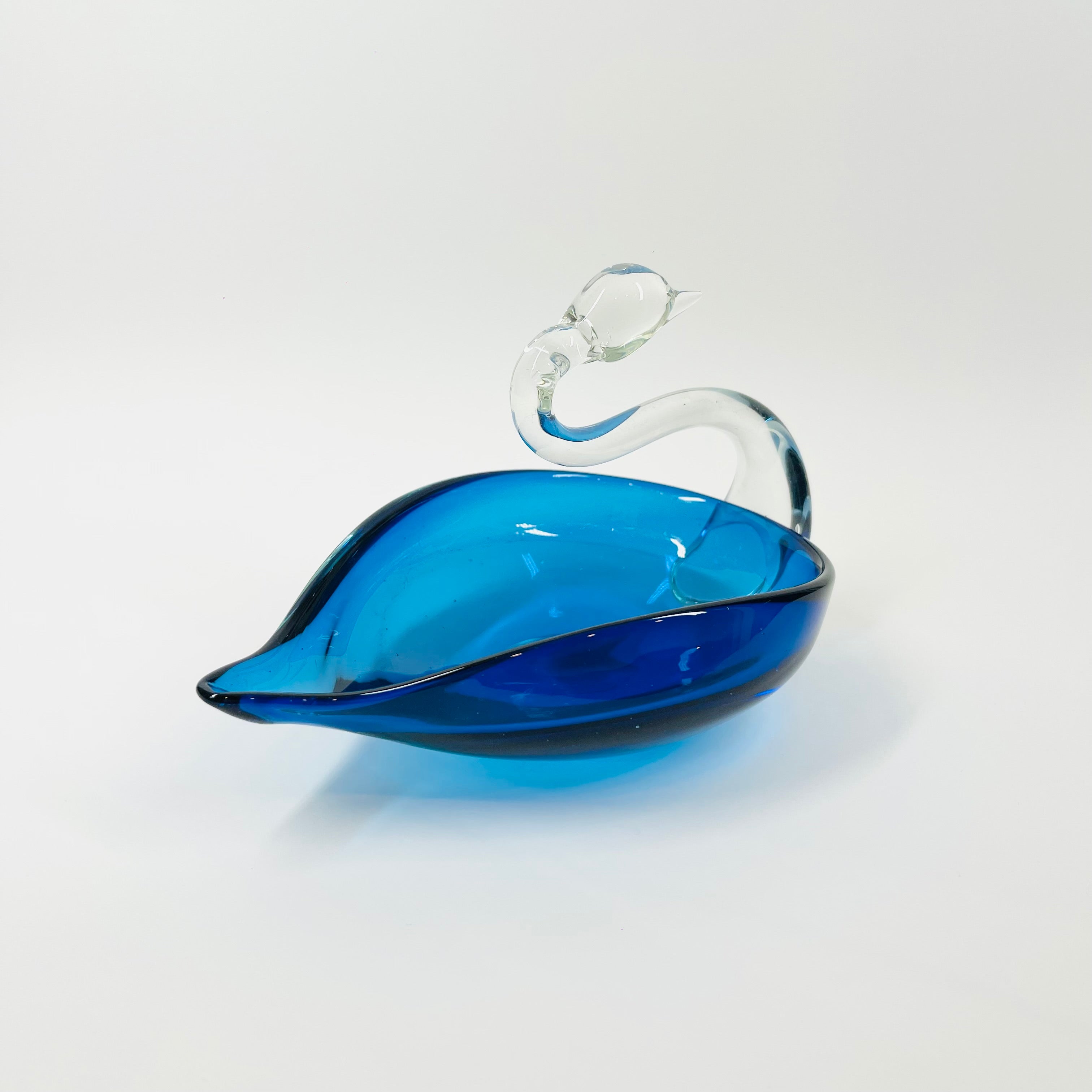 1970s JAPANESE BLUE GLASS SWAN PIN DISH – GLASS ET CETERA